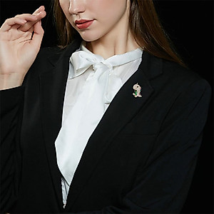 Cute Dinosaur Sparkly CZ Brooches Pins Delicate Luxury Cartoon Animal Brooch Classic for Party Dance Banquet for Women Ladies Girls Dainty Elegant Beautiful Lapel Pins Scarf Clips Collar Neck Tie Dress Suit Shirt Ceremony Clothes Accessories Jewelry Mothe