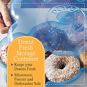 Touch Up Cup Donut Fresh Storage Container Holder, Airtight and Reusable, BPA-Free, As Seen On Shark Tank Products, Pack of 2, Holds 12 Fresh Donuts