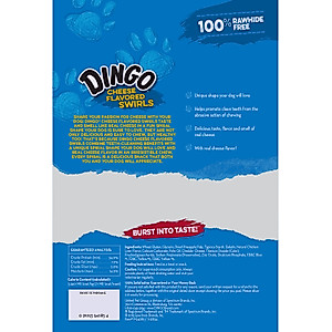 Dingo Cheese-Flavored Swirls 7 Count, Rawhide-Free Snack for Dogs