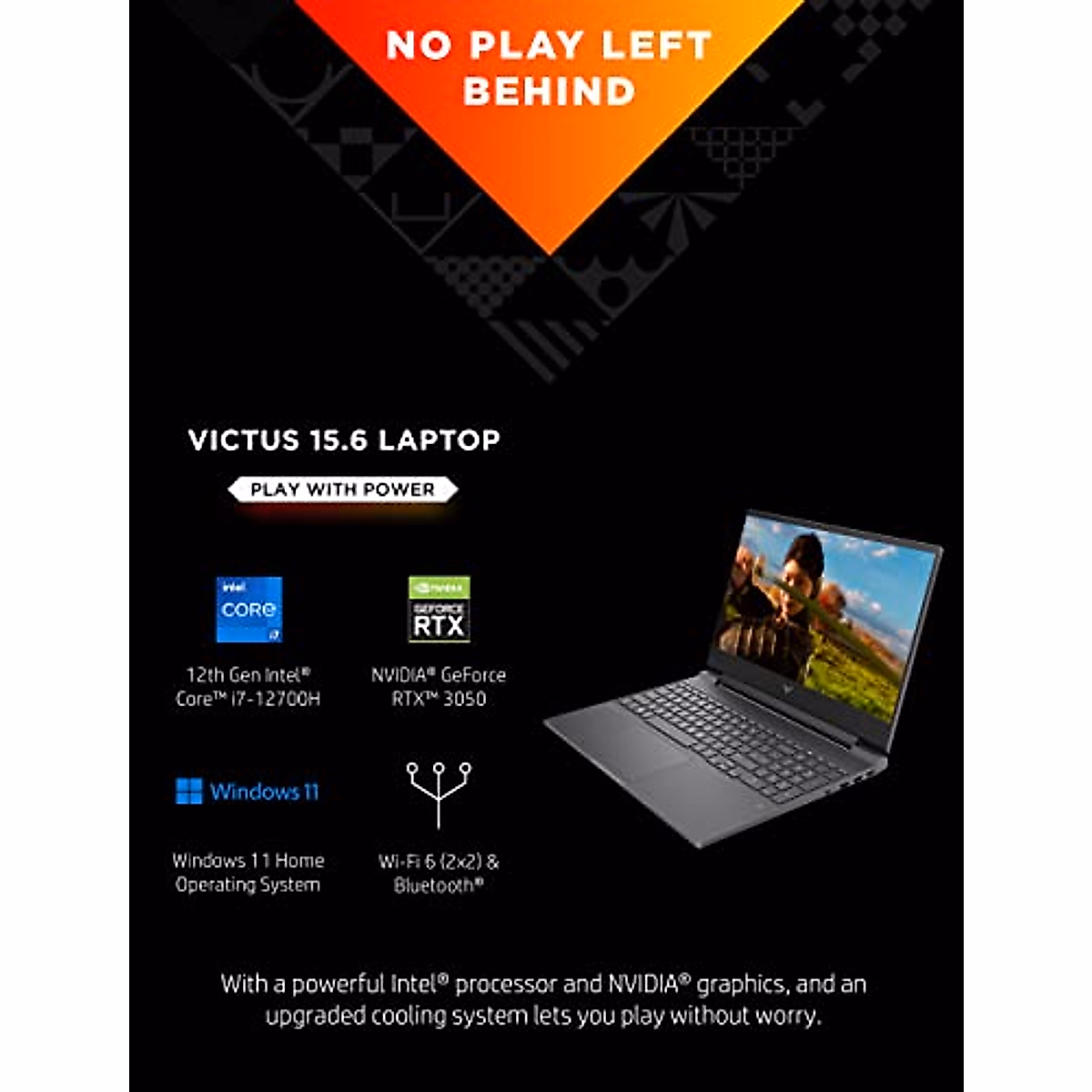 Victus by HP 15 Gaming Laptop, NVIDIA GeForce RTX 3050 Ti, 12th Gen Intel Core i7, 8 GB RAM, 512 GB SSD, Full HD IPS Display, Windows 11 Home, Backlit Keyboard, Enhanced Thermals (15-fa0020nr, 2022)