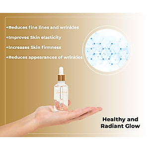 Night Glow Facial Serum – With Hyaluronic Acid, Collagen & Vitamin C | Skin Brightening, Reduces Fine Lines, Wrinkles, dark spots, Heals & Repairs Skin by LuxeMocha (1.7 fl oz)