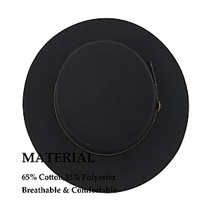 Willheoy Fedora Hats for Women Flat Top Hat for Men Pork Pie Hat Wide Brim Church Hat Boater Trilby Cap