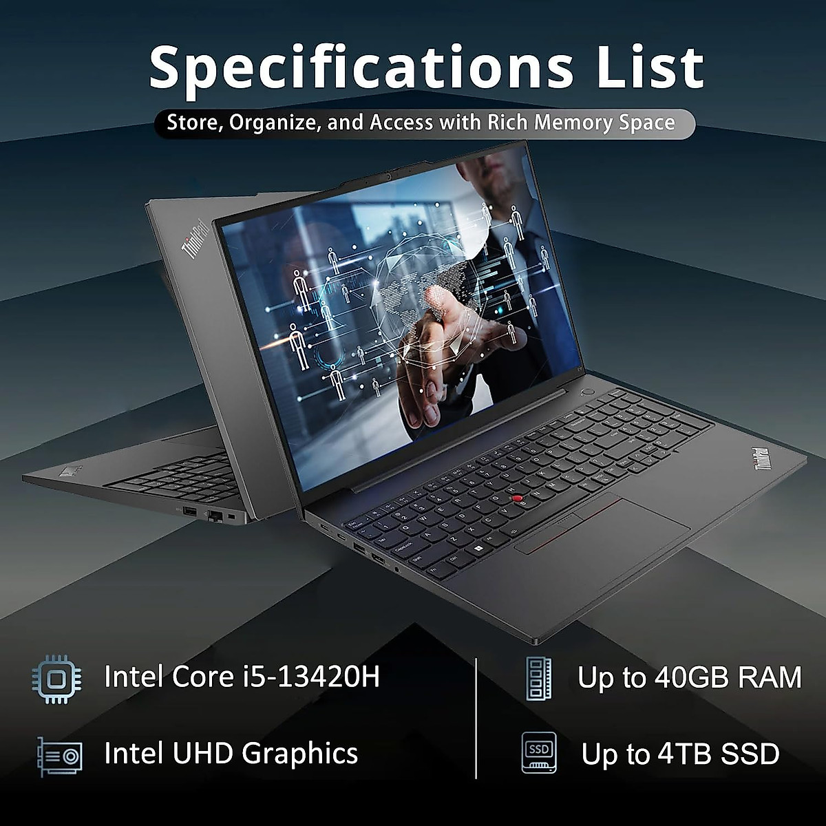 Lenovo ThinkPad E16 16" FHD+ Business Laptop Computer, 13th Gen Intel Octa-Core i5-13420H (Beat i7-1355U), 8GB DDR4 RAM, 512GB PCIe SSD, WiFi 6, Backlit Keyboard, Thunderbolt4, Windows 11 Pro, AZ-XUT