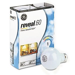 Ge 48688 Reveal Soft White 60 Watts A19, 4-Pack