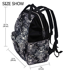 Diaper Bags Gothic Skull Damask Scary Halloween Fashion Mummy Backpack Multi Functions Large Capacity Nappy Bag Nursing Bag for Baby Care for Traveling