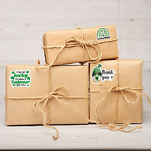 200 PCS I am So Lucky to Patrick's Day Stickers,Cute Small Business Envelopes Stickers for Business Packages/Handmade Goods/Bags,Patrick's Day Theme Small Shop Business Stickers for Envelopes Seals