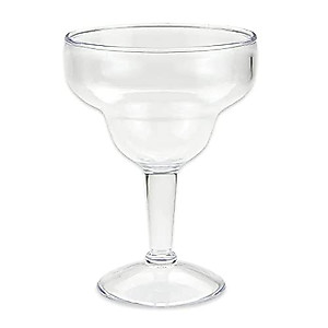 G.E.T. SW-1415-1-SAN-CL-EC Heavy-Duty Shatterproof Plastic Jumbo Margarita Glasses, BPA Free, 36 Ounce