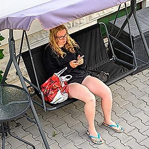 Typutomi Swing Seat Cover Replacement, 600D Thickened Oxford Waterproof Chair Bench Replacement Cover Outdoor Swing Cushion Cover for 2/3 Seat Patio Garden Swing Chair(Coffee, S - 45.3x18.9x18.9in)