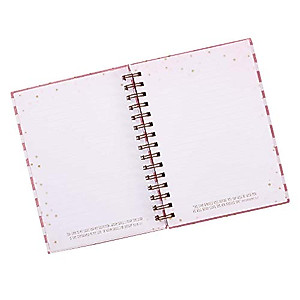 Christian Art Gifts Journal w/Scripture Fearfully and Wonderfully Made Psalm 139:14 Bible Verse Pink Stripe 192 Ruled Pages, Large Hardcover Notebook, Wire Bound
