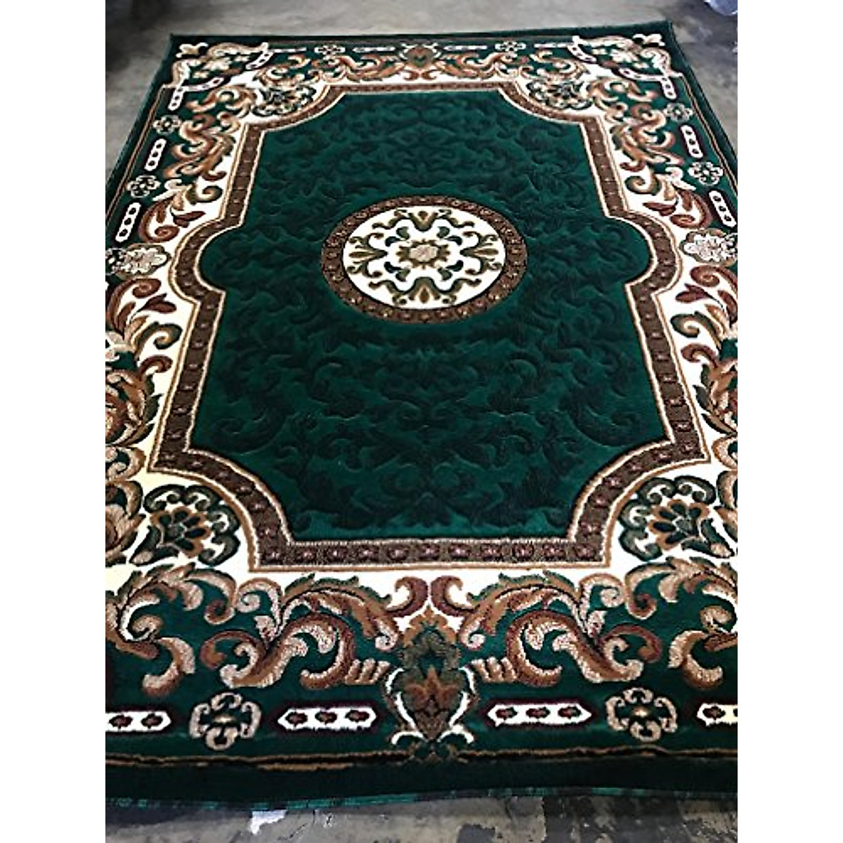 Kingdom Traditional Area Rug Hunter Dark Green Persian Design D123 (8 Feet X 10 Feet)