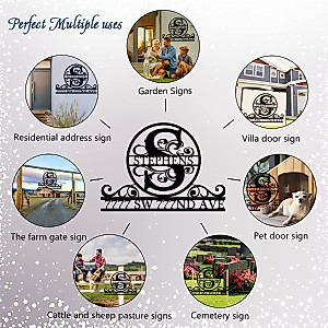 Custom Metal Address Sign - Wall Art Decor - Outdoor -Personalized Address Plaque - Signs for Home Decor Wall - Custom House Number Metal Sign(TY-DZ)