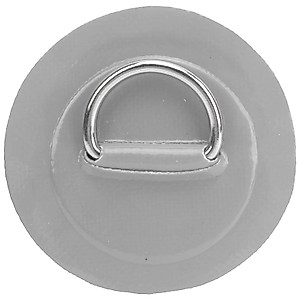 SUNGOOYUE Kayak Pad Patch, 2Pcs Inflatable Boat Kayak Pad Patch with D‑Ring PVC Marine Stainless Steel Fixed Buckle(Grey)