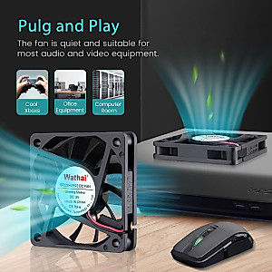 2 Packs Wathai 60mm x 10mm USB Fan 5V DC Brushless Cooling Fan