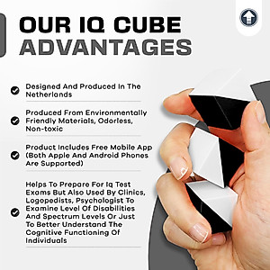 IQ Test Cubes (Black and White) – 9 Kohs Cubes, Practice for Block Design Test, BDT, WPPSI, WAIS IV and WISC V Test, Montessori Educational Blocks to Improve Concentration, Coordination and Memory