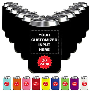 Personalized Can Sleeve Beer Coolers 20pcs Bulk, Custom Can Cooler With Photo Logo for Weddings Fishing Picnics