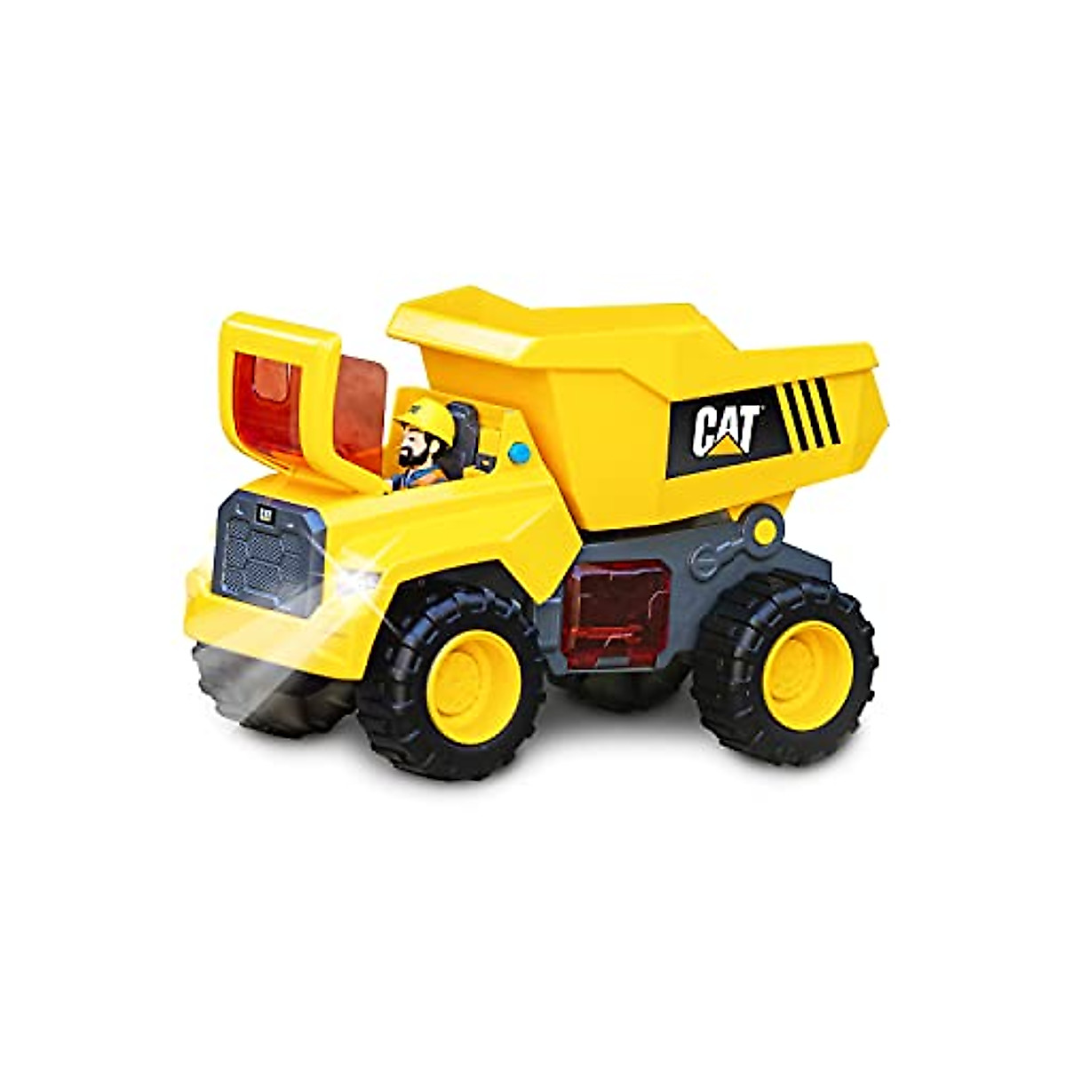 CAT Construction Toys, Power Action Crew 12" Dump Truck with Action Figure, Lights and Sounds, Ages 3 and Up