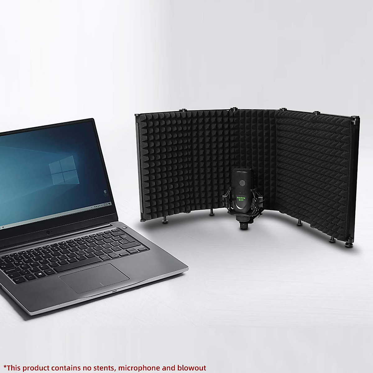 Depusheng 5 Panel Foldable Studio Microphone Isolation Shield Recording Sound Absorber Foam Panel