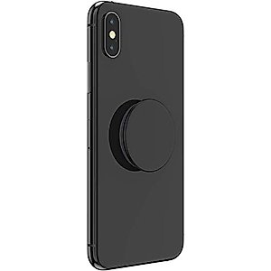 PopSockets : PopGrip Basic - Extendable Base and Grip for Smartphones and Tablets [Top Not Replaceable] - Black