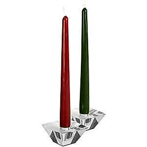 Hyoola Christmas Candles - Green and Red Taper Candles 10 Inch Dripless, 12 Pack Unscented Holiday Candles - European Made