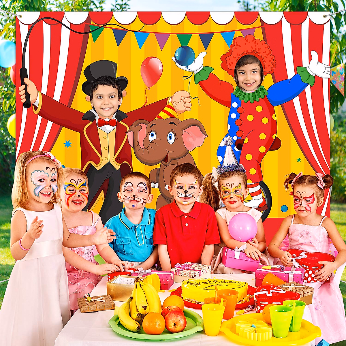 Blulu Carnival Backdrops for Party Circus Decorations 59 x 51 Inch Carnival Photo Door Banner Circus Theme Carnival Banner Carnival Photo Props Large Backdrop for Carnival Decorations Games Supplies