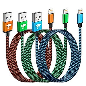iPhone Charger Cord 3ft 3Pack MFi Certified Lightning Cable Fast Charging Nylon Braided Phone Charger Cable Compatible with iPhone 14 13 Pro 12 Pro 11 Pro Xs Max Xr 8 7Plus SE