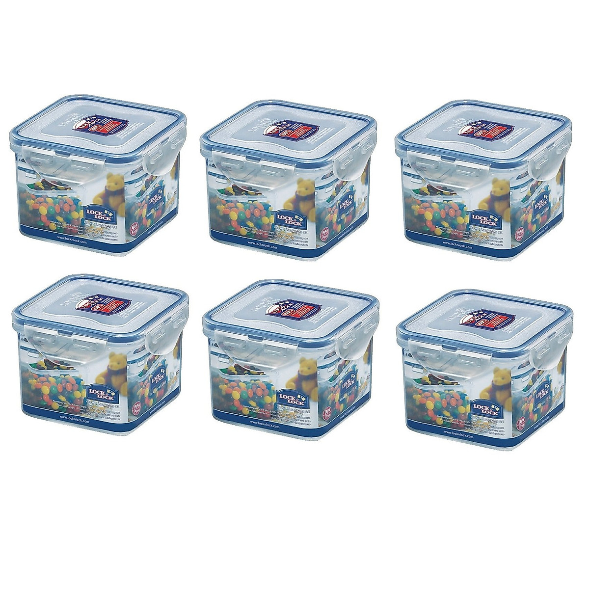 Lock & Lock, No BPA, Water Tight, Food Container, 2.8-cup, 23-oz, Pack of 6, HPL851