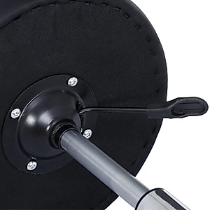 F2C PU Leather Round Salon Stool with Metal 5 Star Base and Wheels, Height Adjustable Hydraulic Bar Swivel Rolling Facial Massage Spa Task Chairs Black