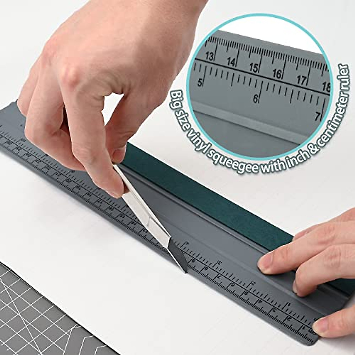 EHDIS Vinyl Squeegee Tool 2PCS Big Size 11.4 inch Felt Edge Vinyl Wrap Squeegee for Graphic Decal Wrapping Applicator Tool Car Film Wallpaper Installing Window Tint Tool Craft Scraper