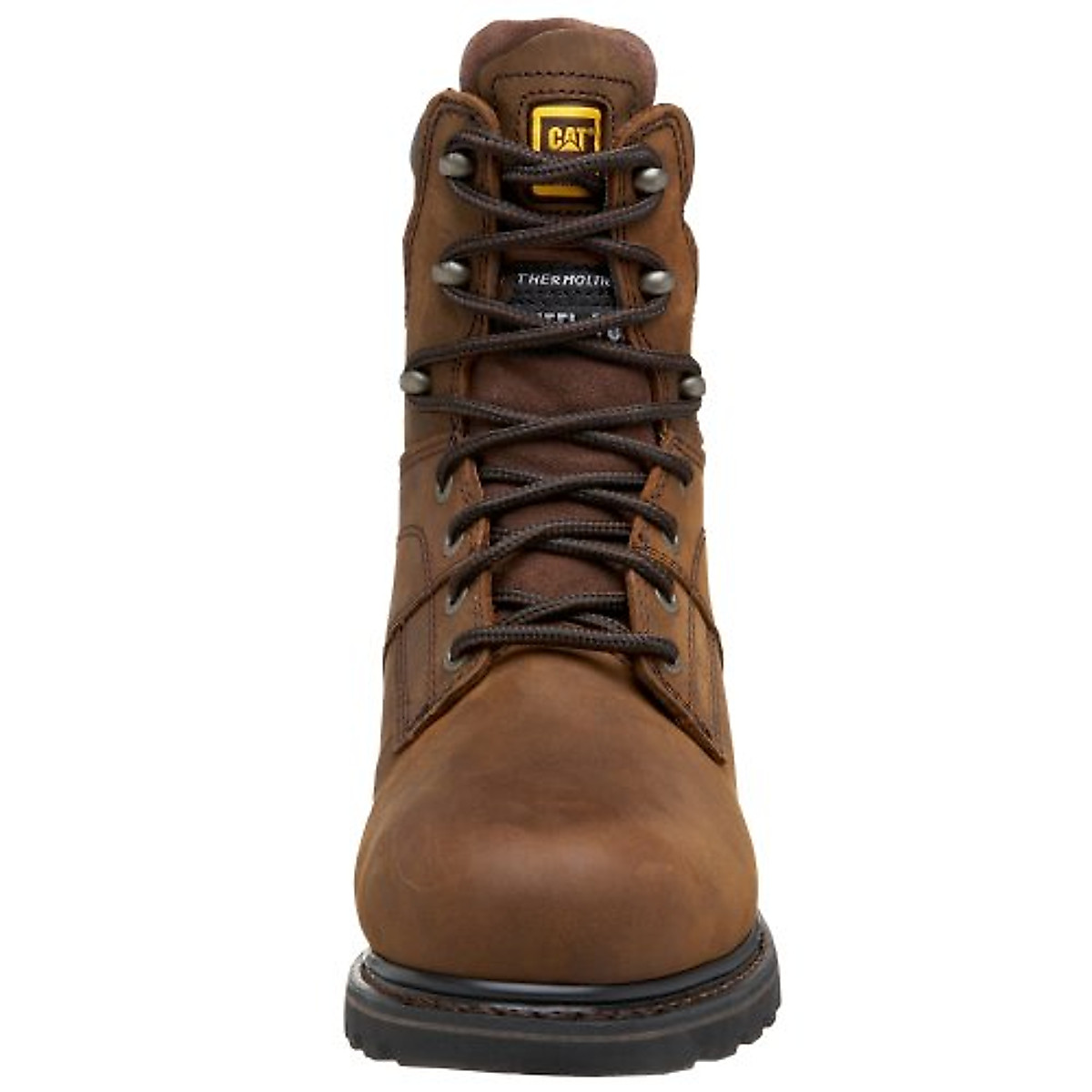 Cat Footwear Men's Salvo 8" Waterproof Steel Toe Thinsulate Work Boot, Dark Brown, 10.5