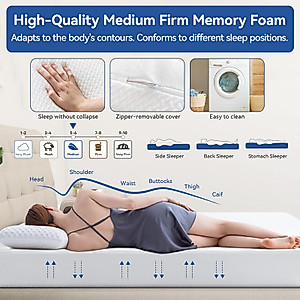 Short King RV Mattress 10 Inch Memory Foam Mattress with Tencel Cover, Premier Cooling Green Tea/Gel Medium Firm Bed Mattress in Box for Camper/Truck/Trailer, CertiPUR-US 75'' x 72'' Mattresses in US