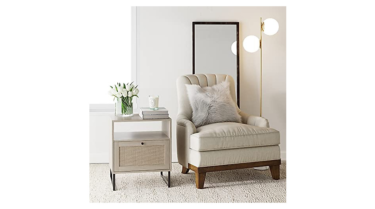 Nathan James Mina Side Table - Boho Chic with Storage & Modern Style