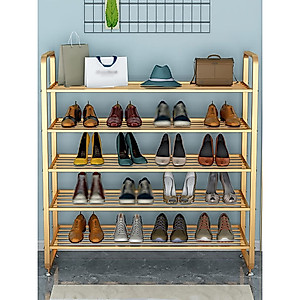 HEXEH Shoe Rack 3-Tier Shoe Rack, Metal Shoe Storage Organizer Shelf, Large Capacity, Space Saving, Ideal for Entrance Living Room Bedroom Dorm Shoe Storage Rack Shoe Storage Cabinet