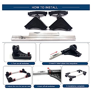 ZAGANA PC Stand-Desktop Stand with 4 Rotating Wheels | Computer Tower Stand with Adjustable Size, Mobile CPU Stand fits Home and Office