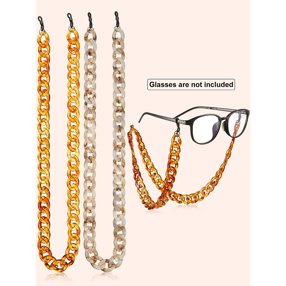 Frienda 9 Pieces Acrylic Eyeglass Chain Sunglasses Reading Strap for Women Men Eye Glasses Holder Necklace Around Neck Eyewear Retainer