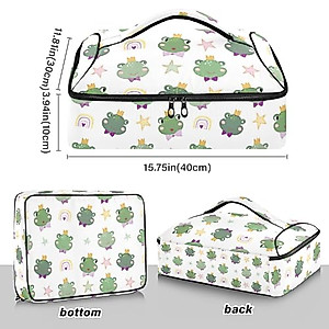 Kcldeci Insulated Thermal Food Carrier Insulated Casserole Carrier for Hot or Cold Food,Frog Head and Rainbows Insulated Tote Bag for Potluck Cookouts Parties Picnic,Lasagna Lugger