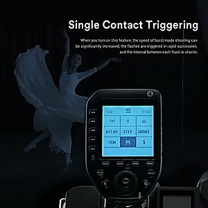 Godox XProII-S Wireless Flash Trigger for Sony Cameras, 2.4G TTL Wireless Flash Transmitter HSS 1/8000S, TCM Transform Function, Bluetooth Connection, New Hotshoe Locking, Large LCD Display