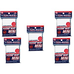 KMC [White] Card Barrier Hyper Mat Mini Sleeves 60pcs × 5 Sets (5 Packs/Total 300 Sheets) from Japan