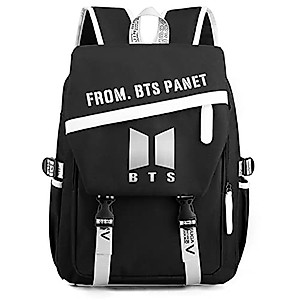 Korean Laptop Backpacks Daypack Black Casual Bags Outdoor Hiking Travel Bag for Women…
