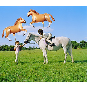 Oringaga 4 Packs Horse Foil Balloons- Western Cowboy/Pony//Horse Themed Baby Shower Kids Birthday Party Decorations Supplies Favors Horse