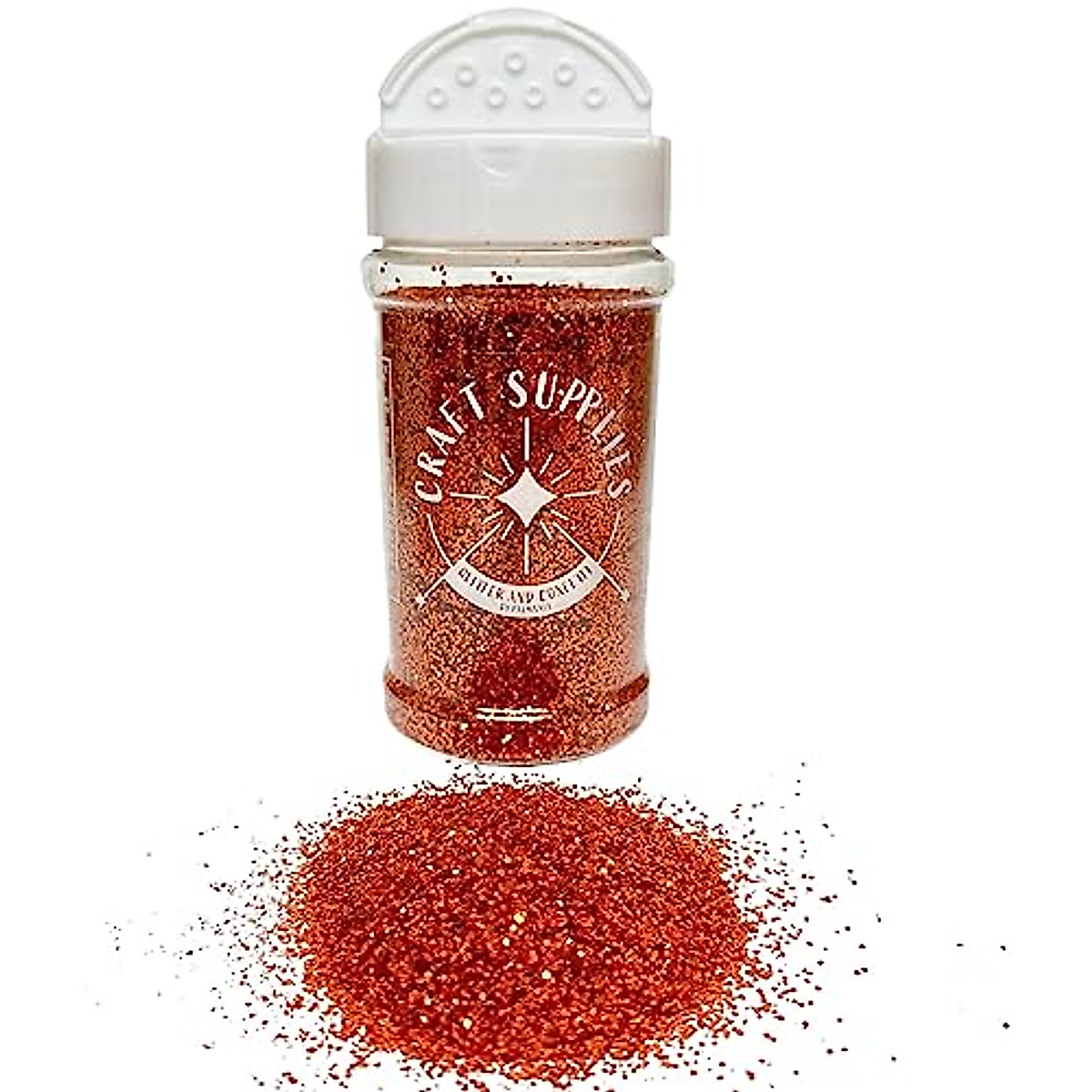 Large 250g Shaker Jar of Golden Orange Glitter-Colourful Glitter for Resin or Crafts, Chunky Glitter, Nail Art