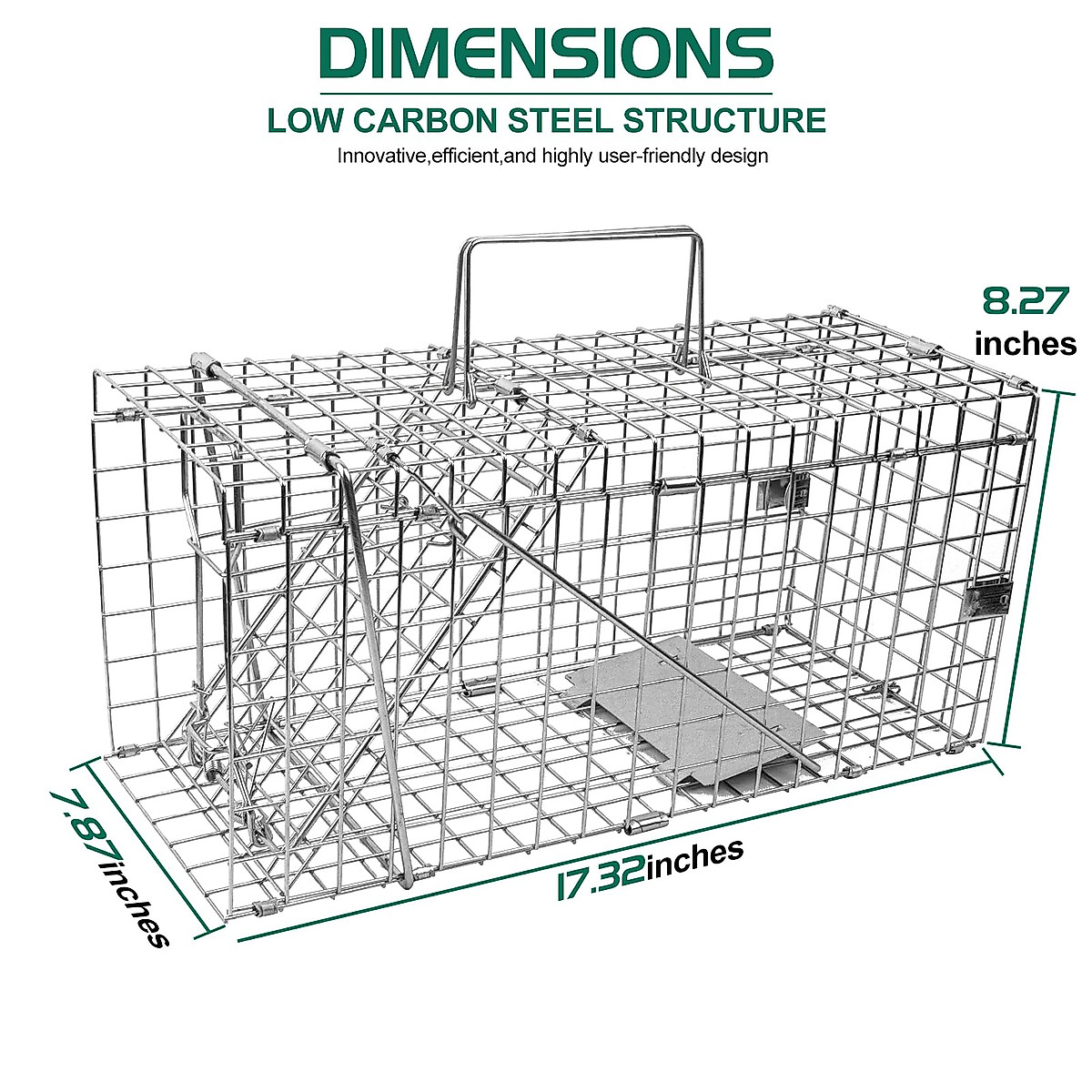EPESTOEC 17.3" Heavy Duty Squirrel Trap, Folding Live Small Animal Cage Trap, Humane Traps, Catch and Release.