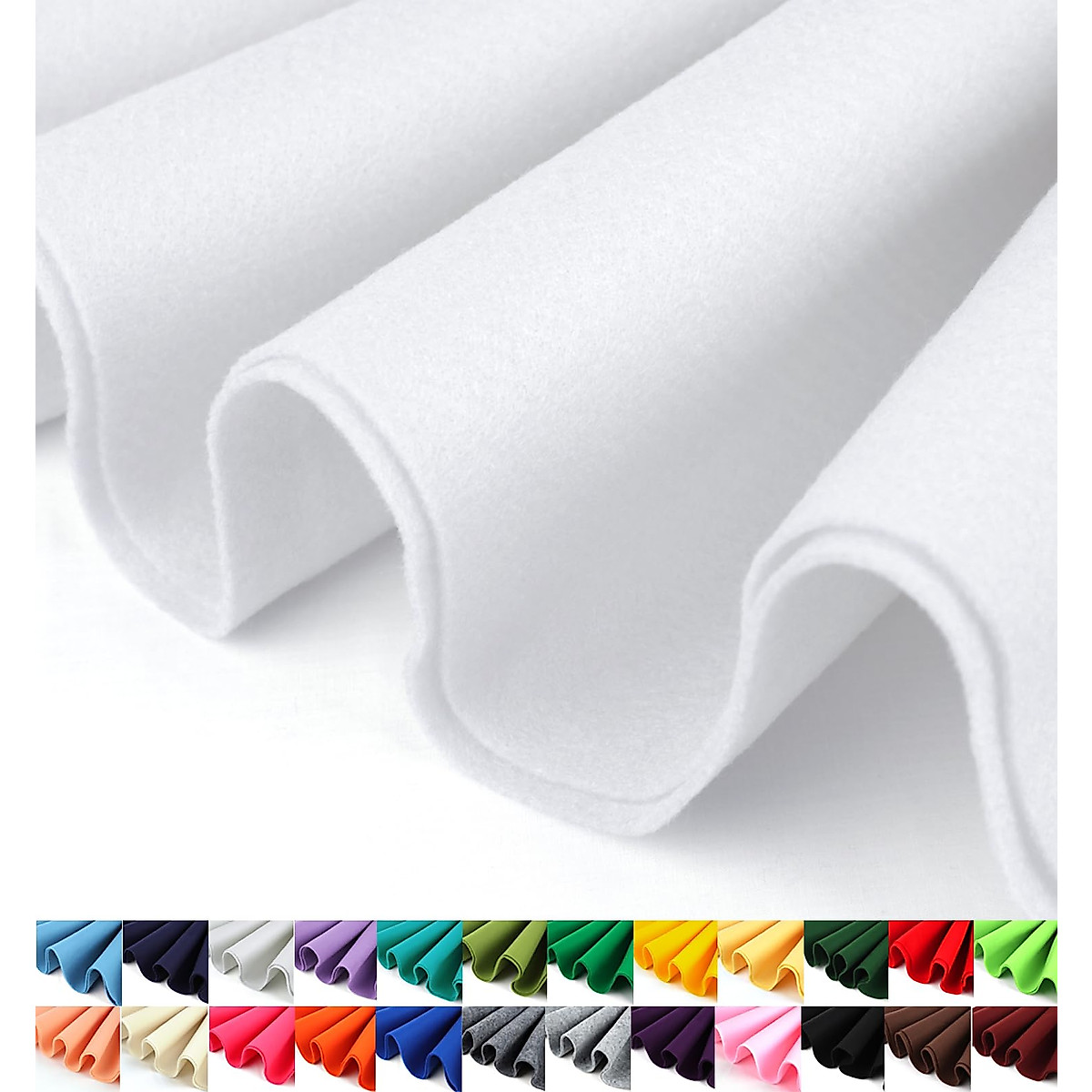 Barcelonetta | Felt Fabric | 72" Wide | 1.6mm Thick | Acrylic & Soft | Felt by The Yard | Felt for DIY Crafts, Projects, Sewing (White, 2 Yard)