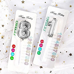 20th Birthday Candles Number 20 Cake Topper Happy Birthday Decoration for Women Men Girls Boys Party Wedding Anniversary Celebration (Black)