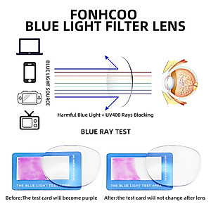 FONHCOO Blue Light Blocking Glasses Fashion Round TR90 Frame Transparent Eyewear Anti UV Blu-Ray Computer Glasses for Women Men (Purple)