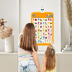 Electronic Alphabet Wall Chart, Talking ABC Interactive Alphabet Poster at Daycare, Preschool, Kindergarten for Toddlers, Kids Educational Learning Toys Birthday Gifts for 1 2 3 4 Year Old Girls Boys
