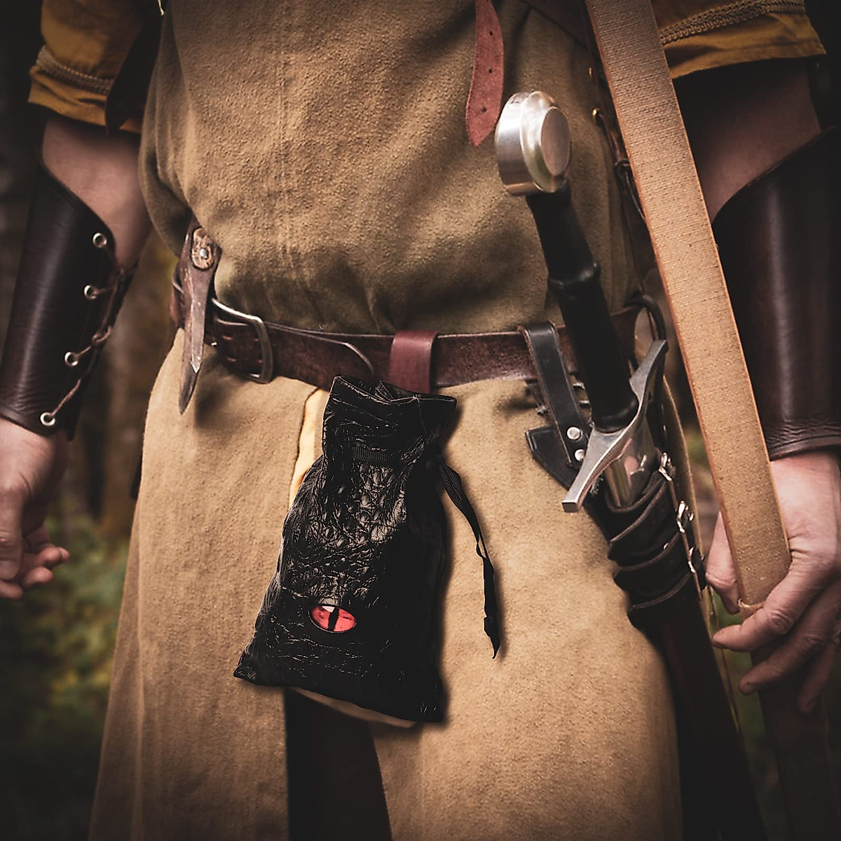 DND Metal Coins Set of 60 with Leather Pouch - Gaming Tokens, Pirate Treasure, Accessories & Props for Board Games, Dungeons and Dragons, Tabletop RPGs and LARP