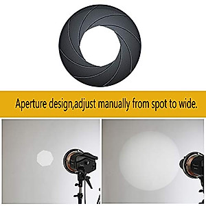 Wellmaking Bowens Mount Flash snoot conical Lens Video Artist Modelling Shape Light Studio use with Optical Lens Various Gobos Bowens Photography Accessories