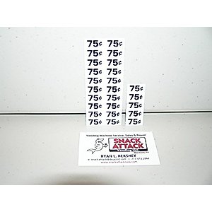 (25) SNACK VENDING MACHINE 75 / 70 CENTS PRICE LABELS - Free Ship!