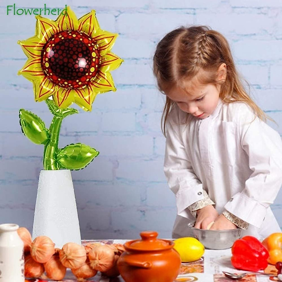 10pcs 36inch Sunflower Foil Balloons, Large Sunflower Giant Balloons for Sunflower Theme Birthday Baby Shower Decorations Wedding Birthday Party Decoration