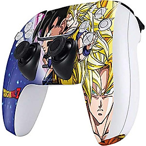Skinit Decal Gaming Skin Compatible with PS5 Controller - Officially Licensed Dragon Ball Z Goku Phase 1,2 & 3 Design